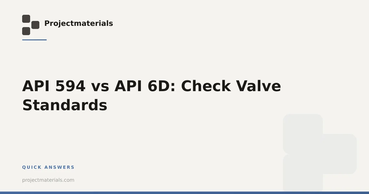 API 594 vs API 6D: Check Valve Standards | Projectmaterials