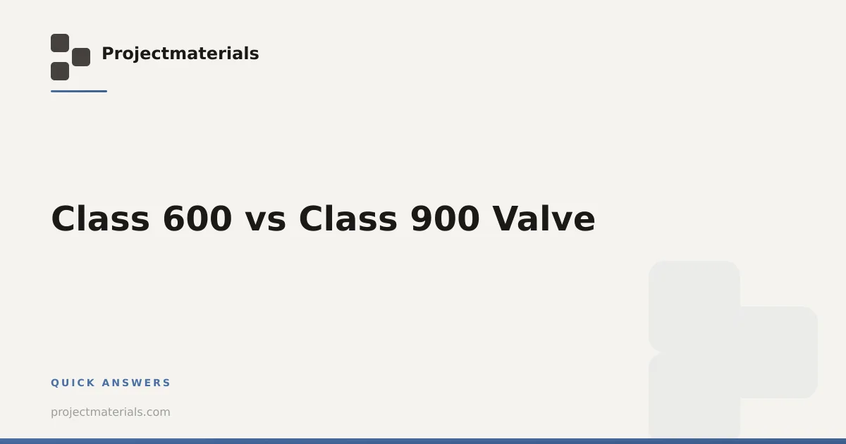 Class 600 vs Class 900 Valve | Projectmaterials