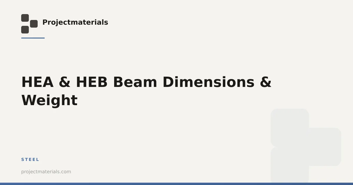 HEA & HEB Beam Dimensions & Weight | Projectmaterials