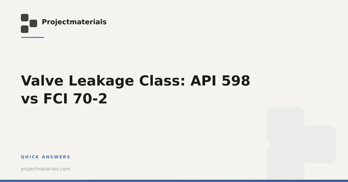 Valve Leakage Class: API 598 vs FCI 70-2 | Projectmaterials