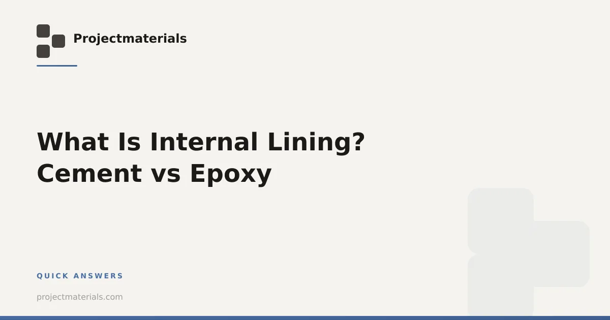 What Is Internal Lining? Cement vs Epoxy | Projectmaterials